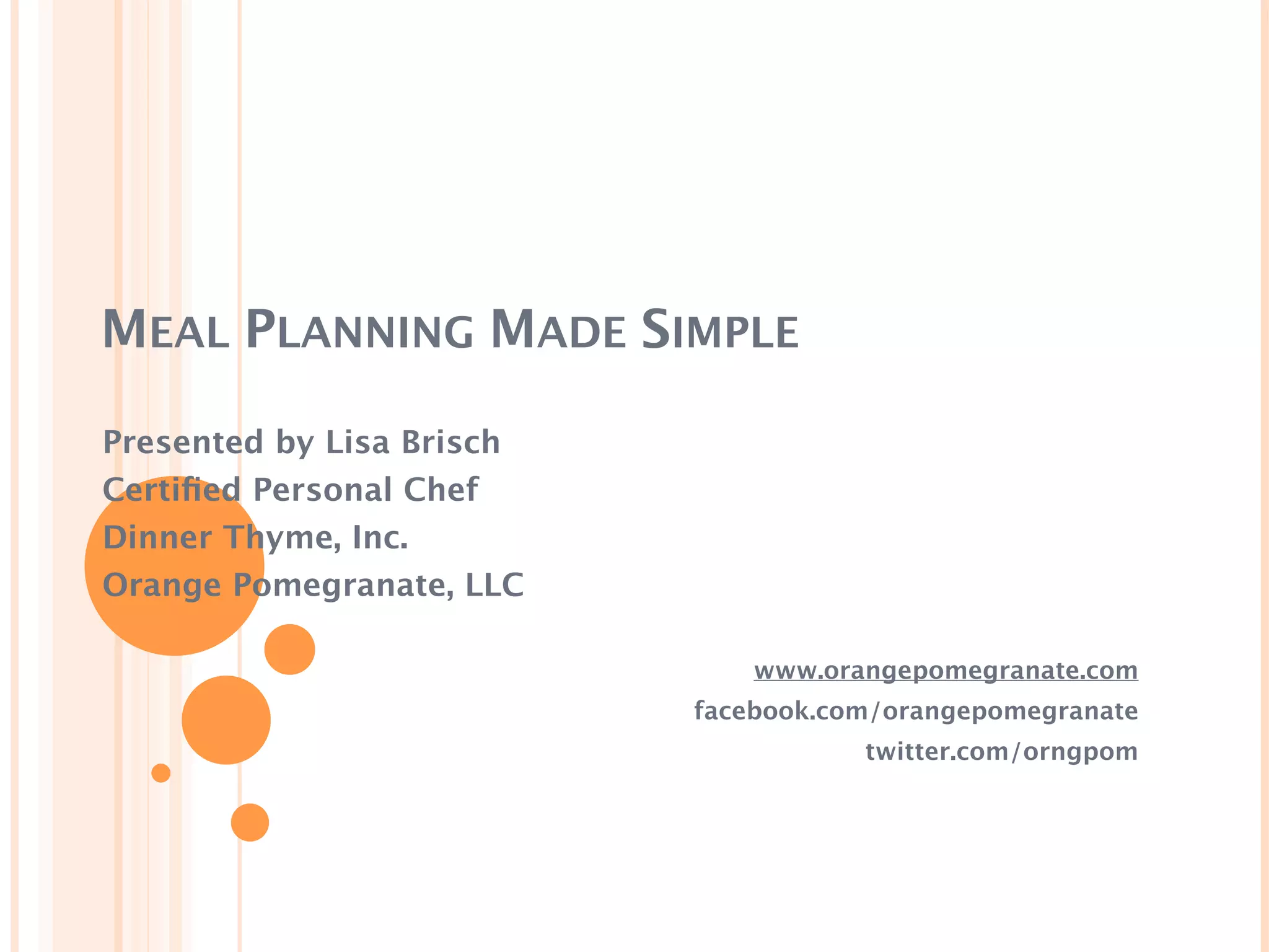 Meal planning made simple | PPT
