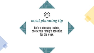 Meal Planning Tips | PPT