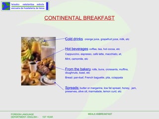 Meals and breakfast | PPT