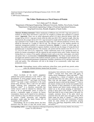 Mealworms study protein content | PDF