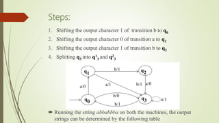 Mealy and moore machine | PPTX | Technology & Computing