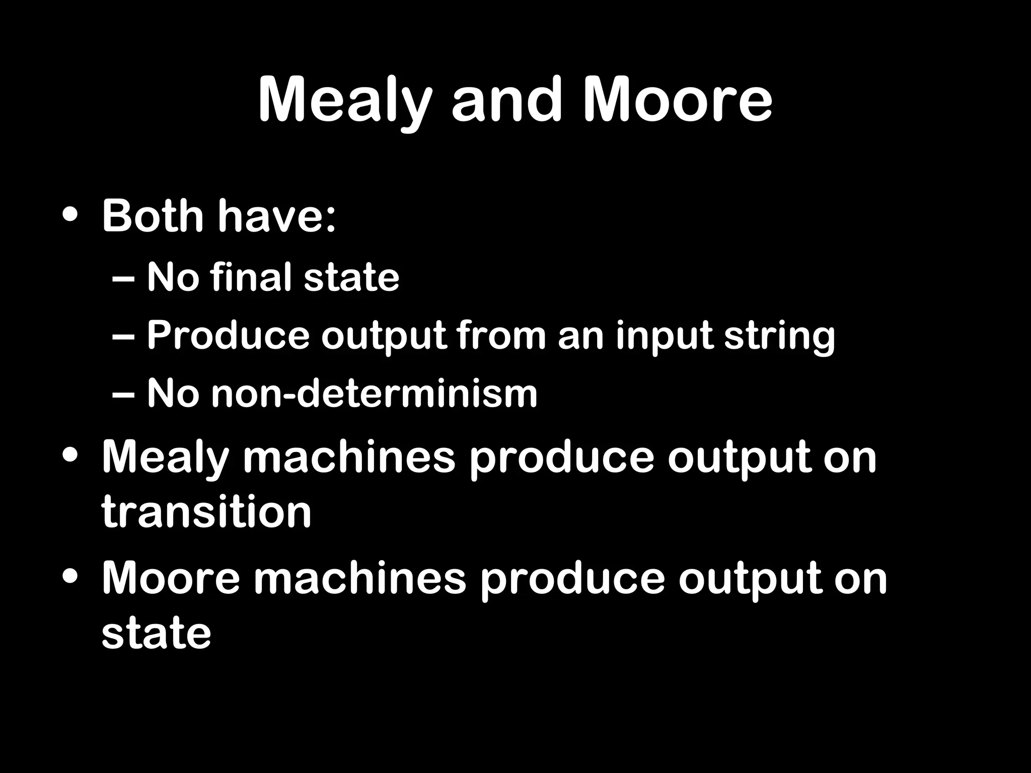 Mealy and moore machines | PPT