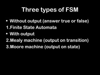 Mealy and moore machines | PPT
