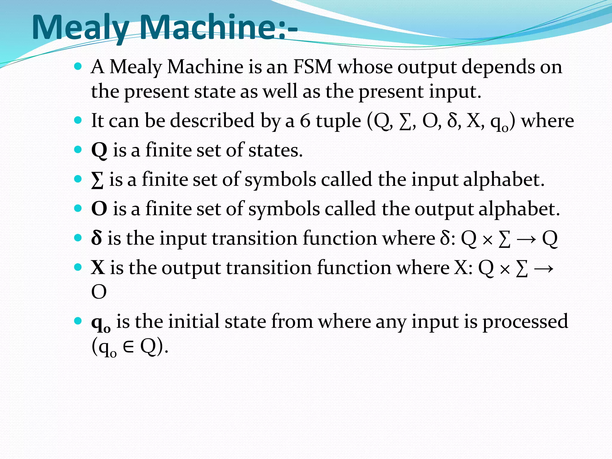 Mealy machine | PPTX