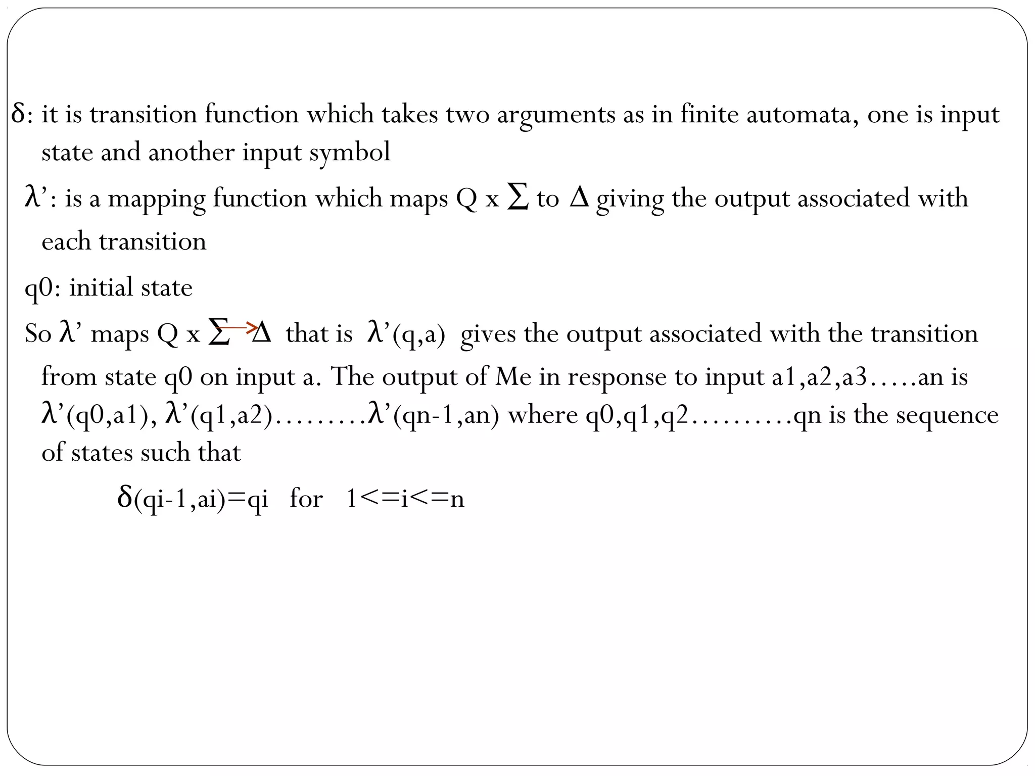 Mealy Moore Machine Model Ppt