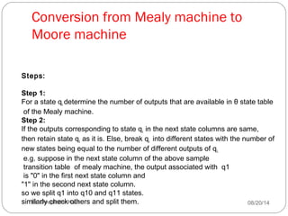 Mealy moore machine model | PPT | Programming Languages | Computing