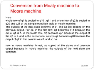 Mealy moore machine model | PPT