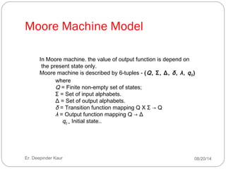 Mealy moore machine model | PPT
