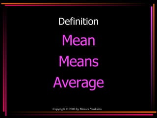 Mean Median Mode | PPT