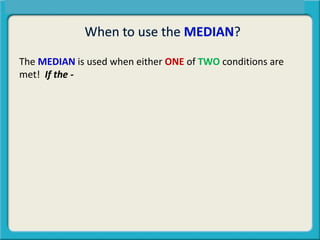 Mean median - mode classification | PPT