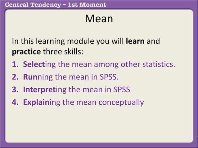 Mean select - run - interpret | PPTX