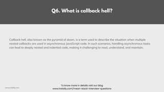 Top MEAN Stack Interview Questions in 2023 | PPT