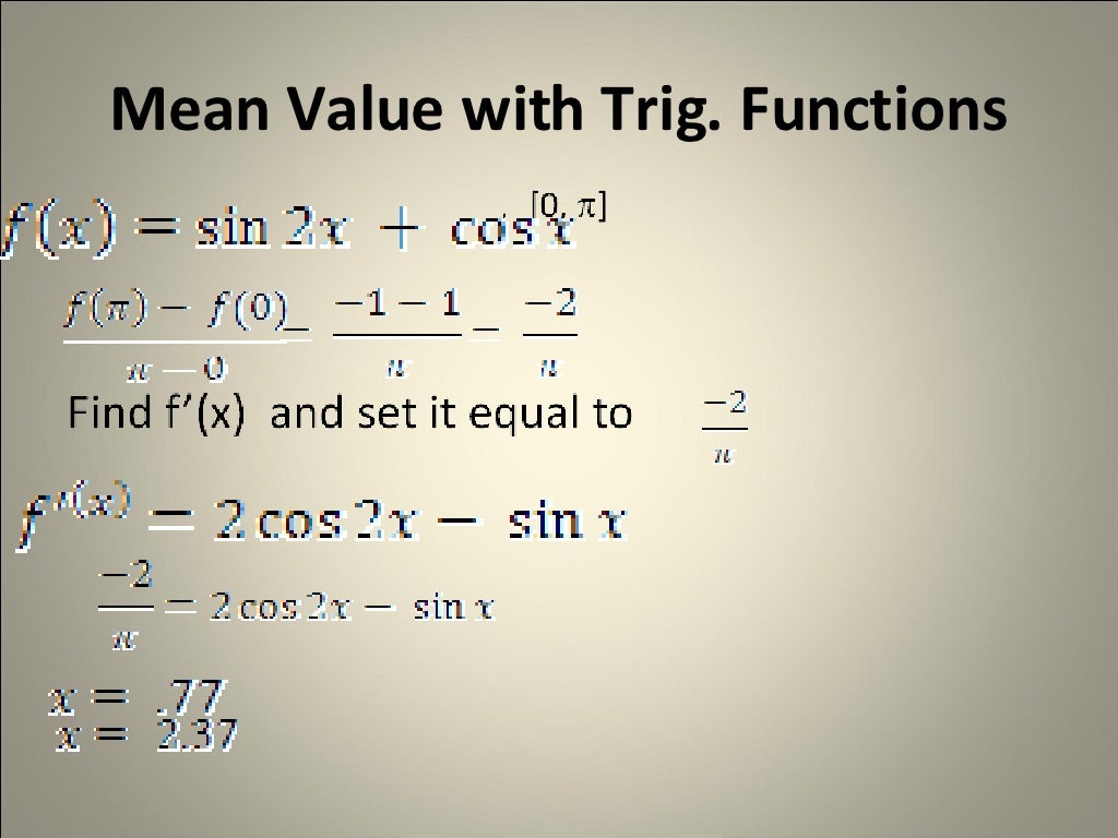Mean Value Theorem