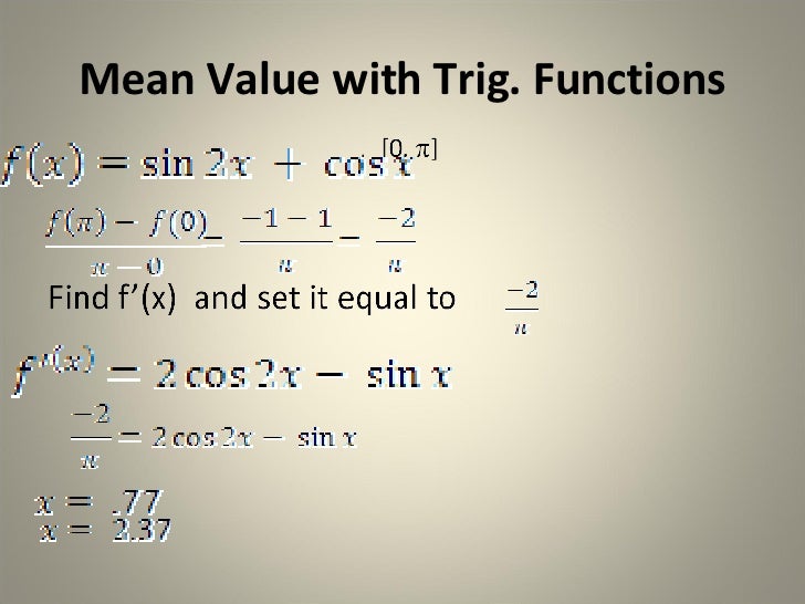 Mean Value Theorem