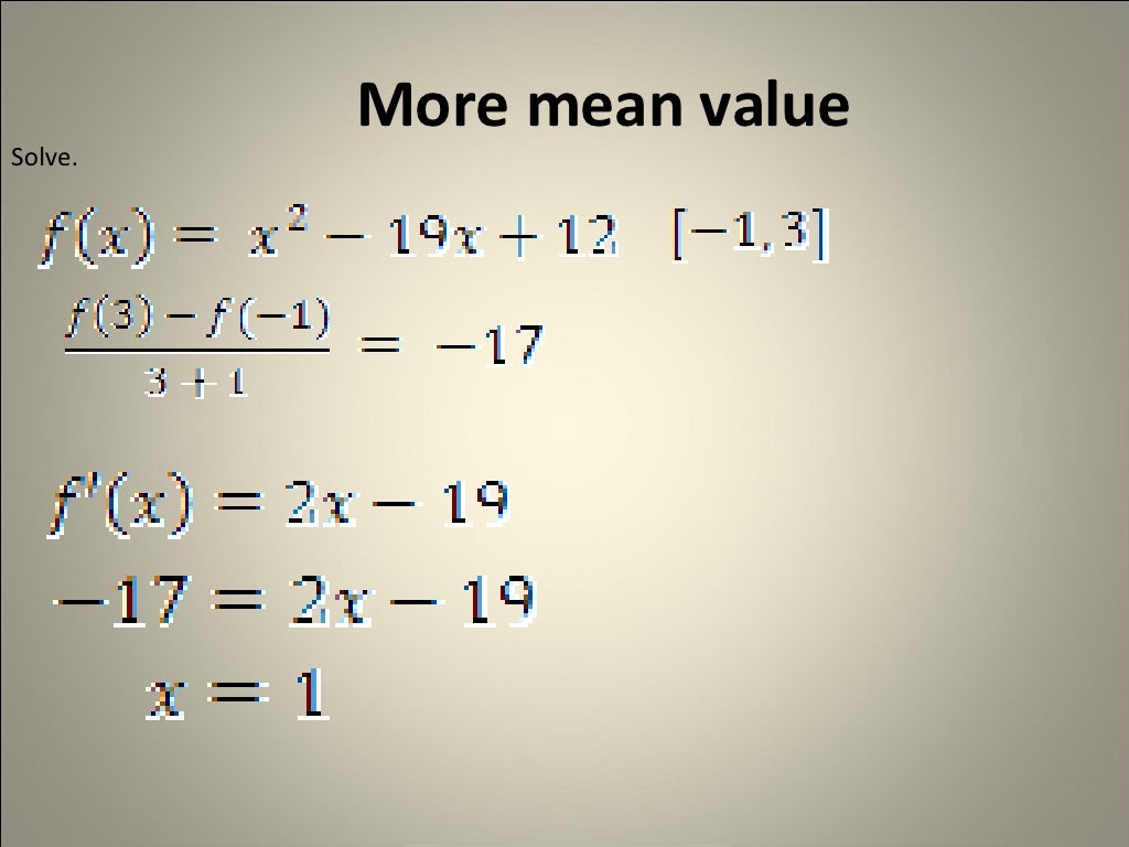 Mean Value Theorem