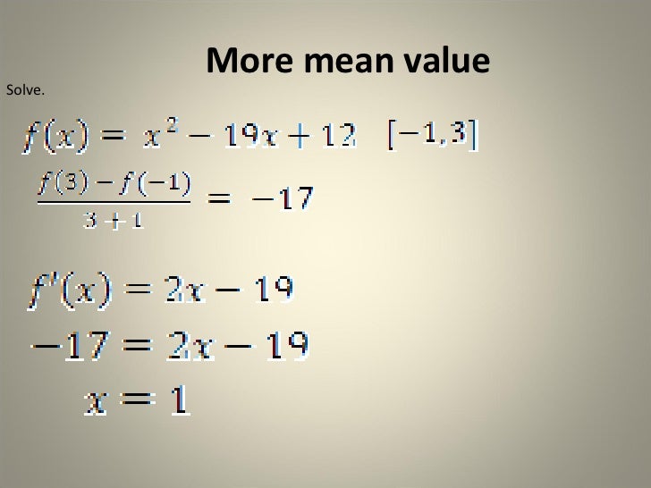 Mean Value Theorem
