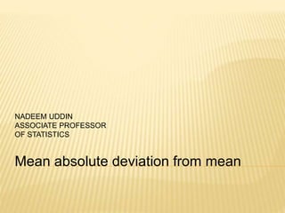 Mean absolute deviation about mean | PPT