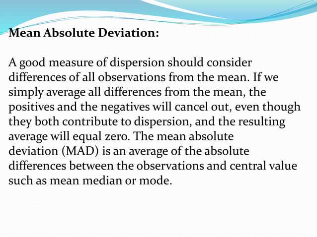 Mean absolute deviation about median | PPTX | Physics | Science