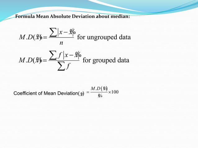 Mean Absolute Deviation About Median Pptx Physics Science