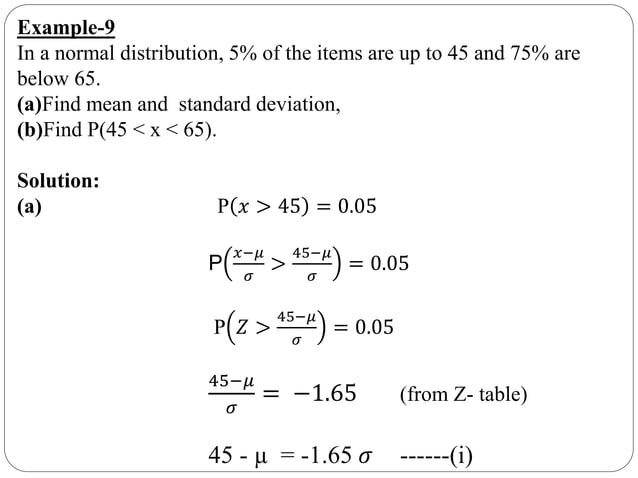 Mean And Standard Deviation By Using Normal Distribution Ppt