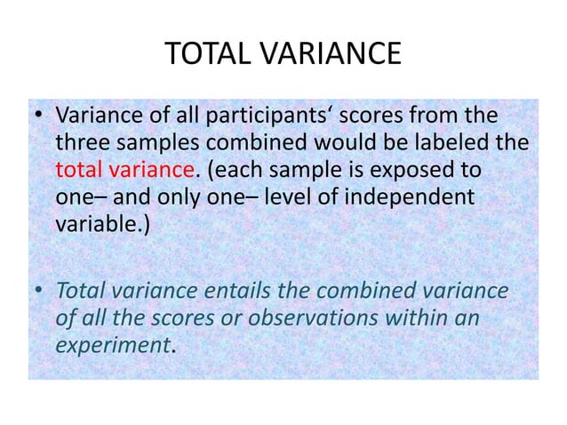 Mean comparison ii variance analysis | PPT