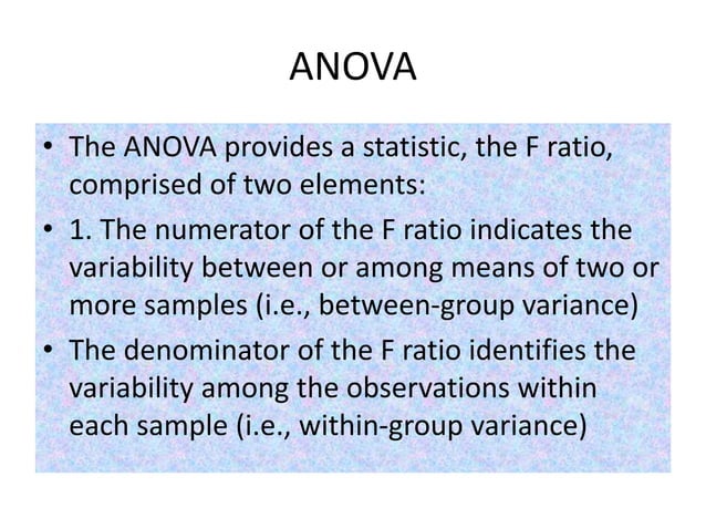 Mean comparison ii variance analysis | PPT