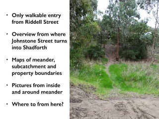 Restoring Westmeadows Meander | PPT