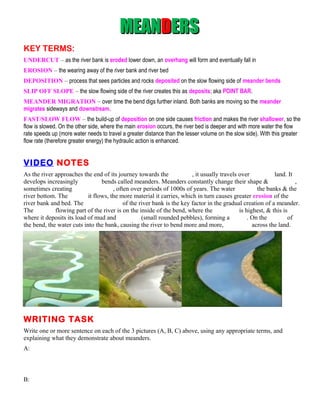 Meanders db worksheet | DOC
