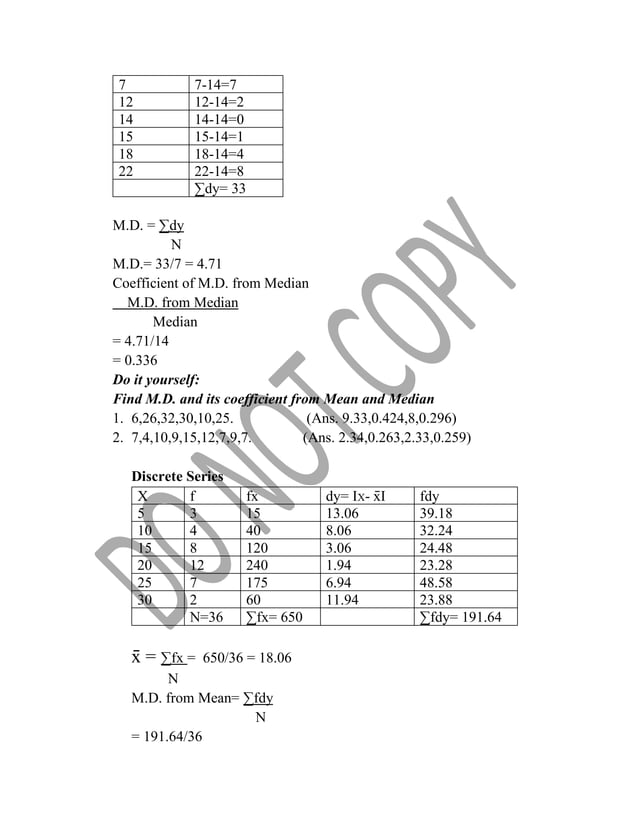 Mean Deviation Pdf
