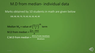 Mean deviation :individual and discrete data | PPT