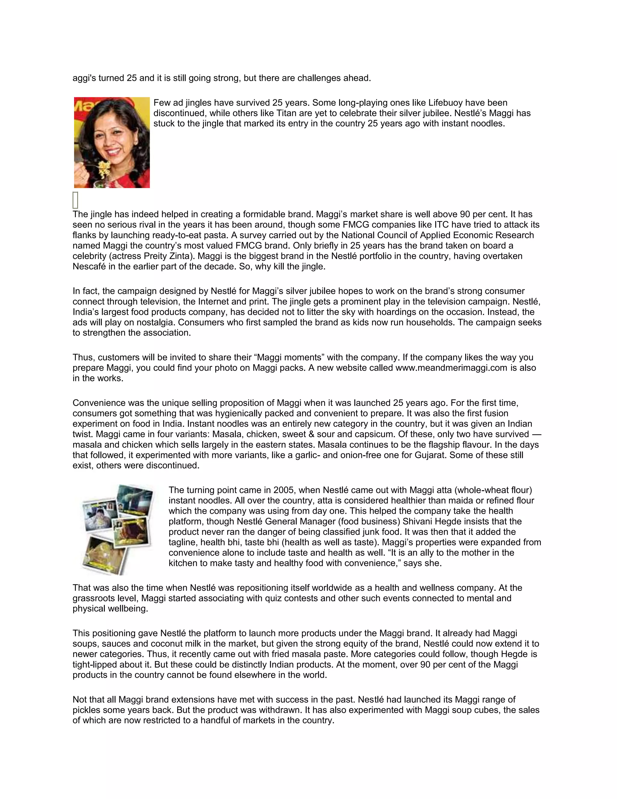 Me and meri maggi(25 years of success story) | DOCX