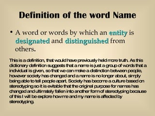 Me and my name | PPT | Parenting Children Aged 4-11 | Parenting