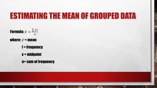 Mean of Grouped Data | PPTX