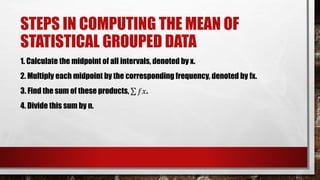 Mean of Grouped Data | PPTX