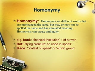 Meaning relations and properties | PPT