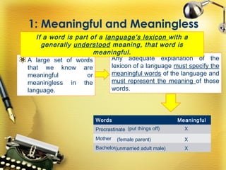 Meaning relations and properties | PPT