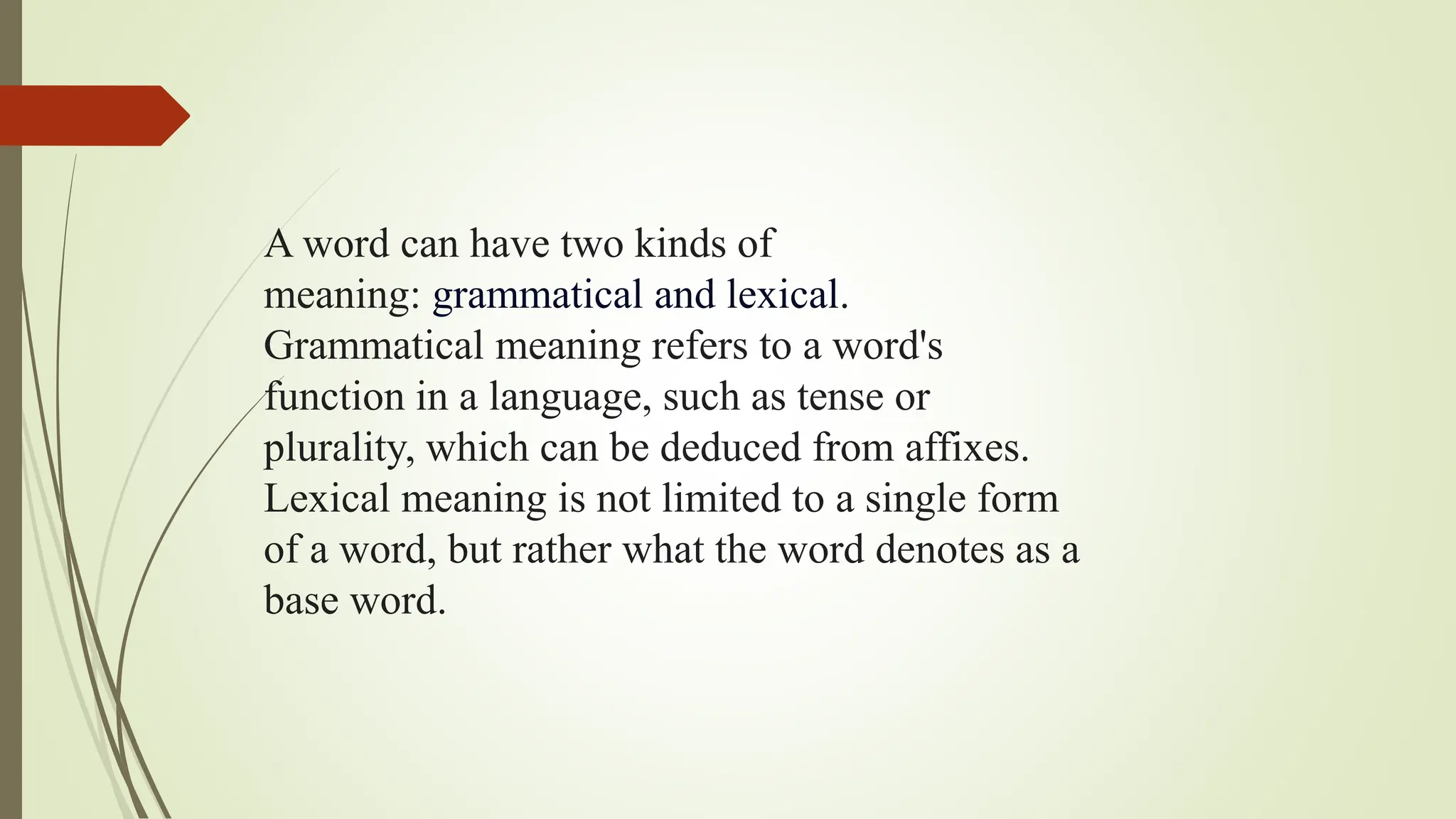 meaning. in lexicology of english language | PPTX