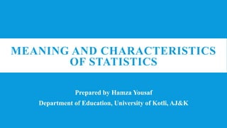 Meaning and Characteristics of Statistics.pptx