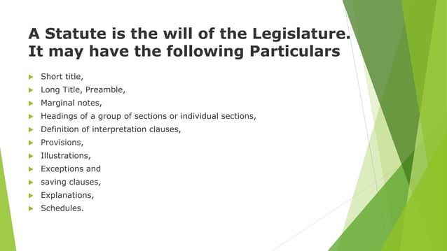 Meaning and Classifcation of Statute..pptx | Law