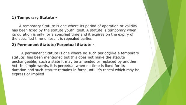 Meaning and Classifcation of Statute..pptx | Law