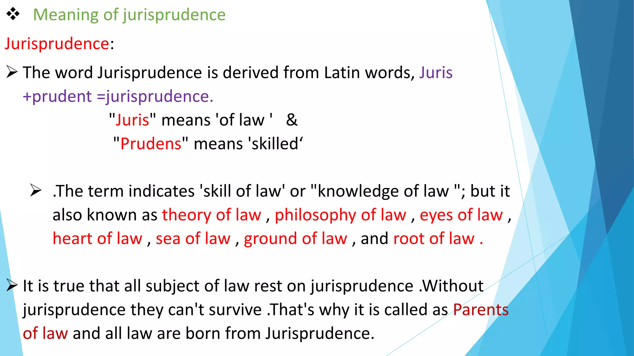 Meaning and defination jurisprudence | PPTX