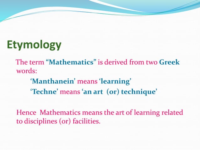 Meaning and definition of mathematics