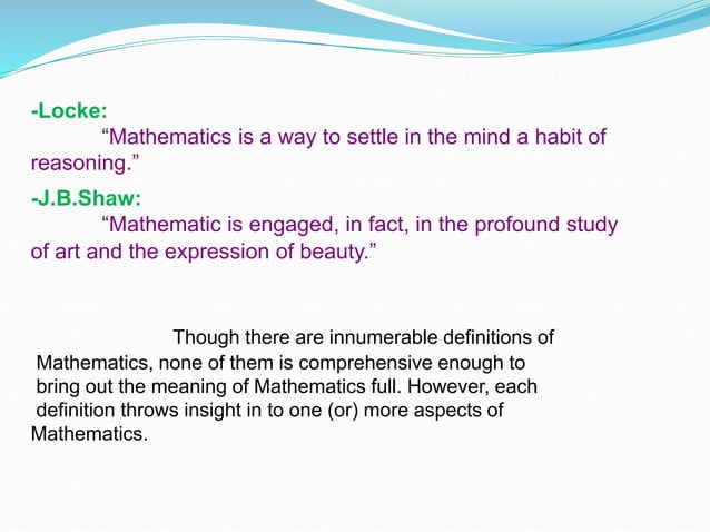 Meaning and definition of mathematics