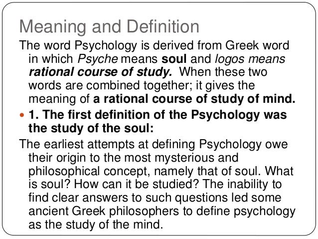 Meaning and definition of psychology