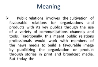 Meaning and definition of public relation | PPTX