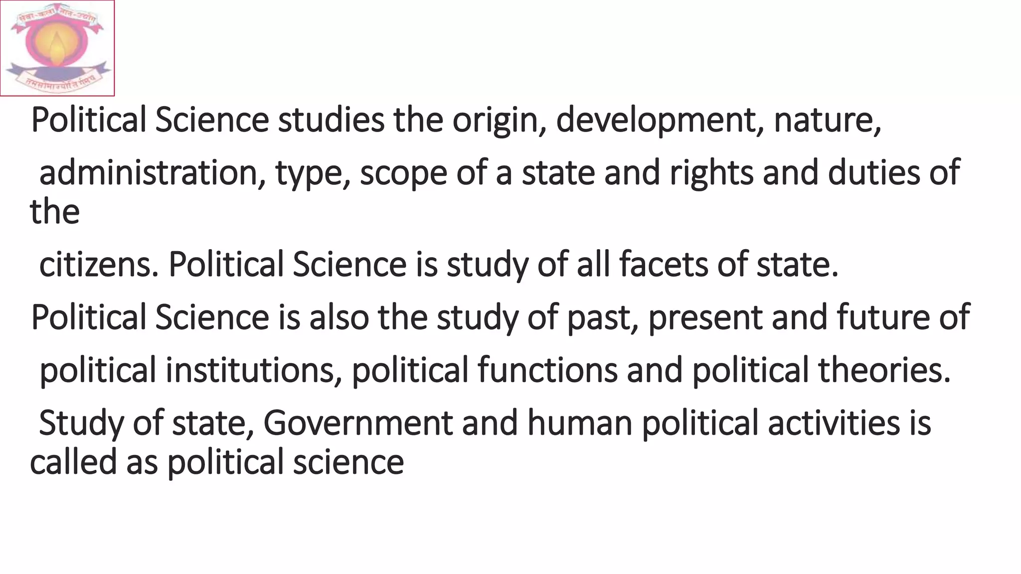 MEANING AND IMPORTANCE OF POLITICAL SCIENCE.pptx