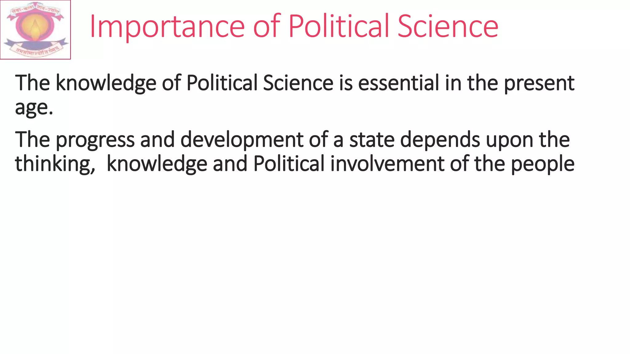 MEANING AND IMPORTANCE OF POLITICAL SCIENCE.pptx