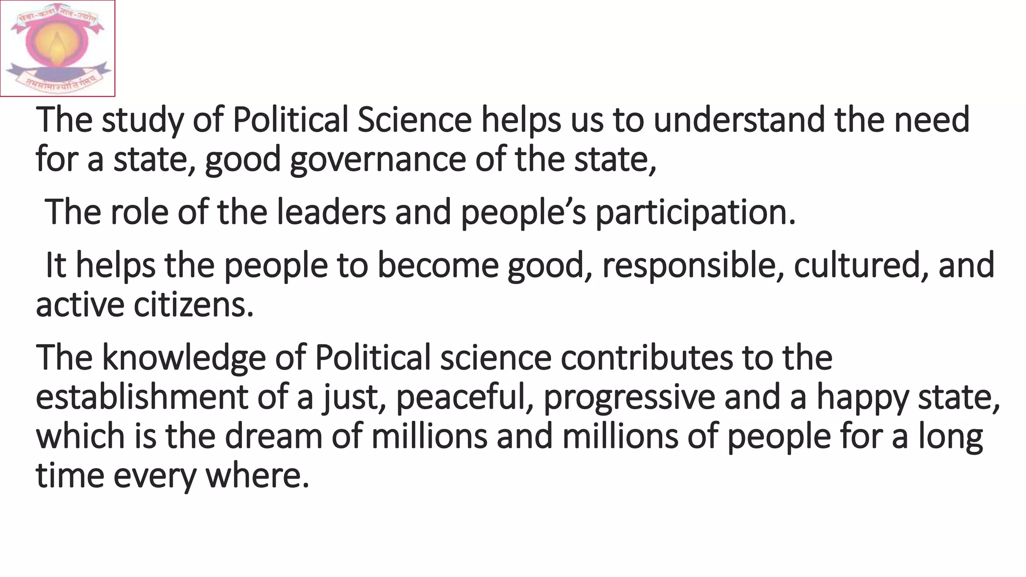 MEANING AND IMPORTANCE OF POLITICAL SCIENCE.pptx