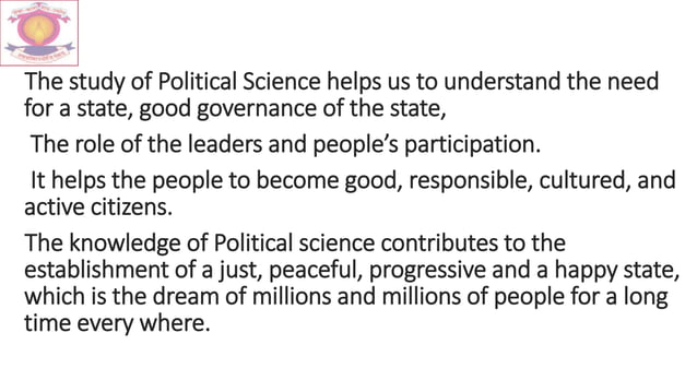 MEANING AND IMPORTANCE OF POLITICAL SCIENCE.pptx | Science