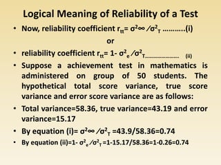 Meaning and Methods of Estimating Reliability of Test.pptx